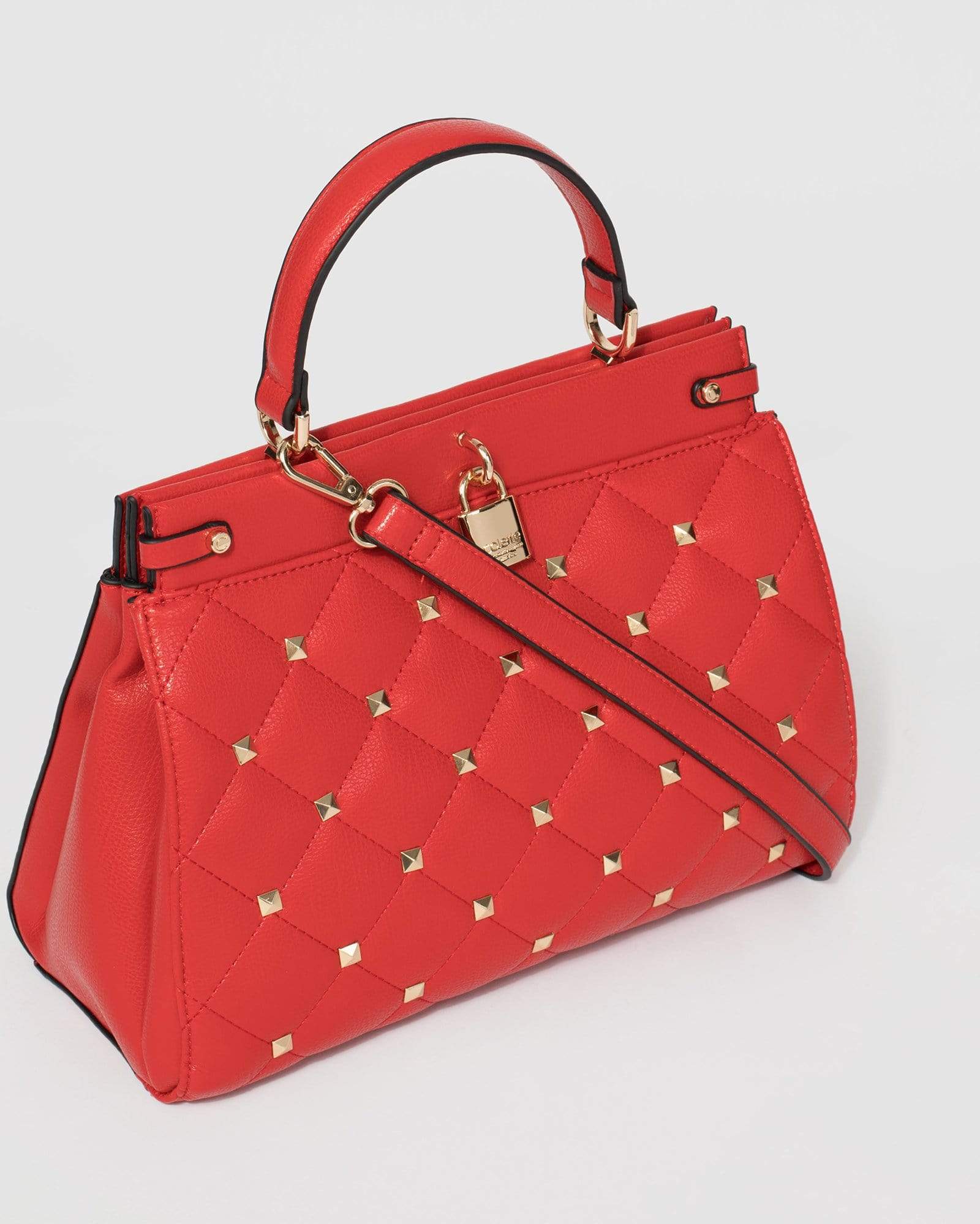 Red Julia Stud Tote Bag