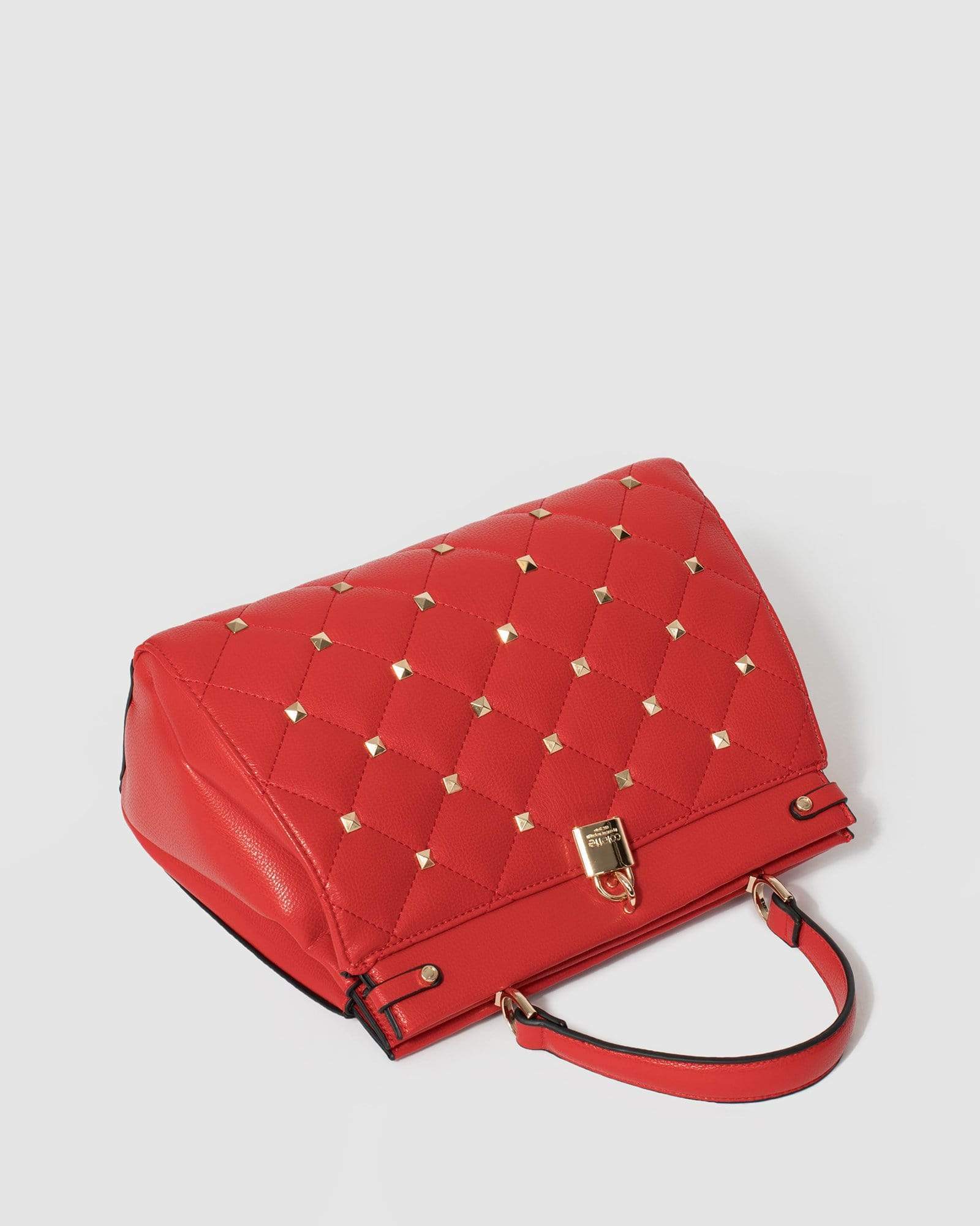 Red Julia Stud Tote Bag