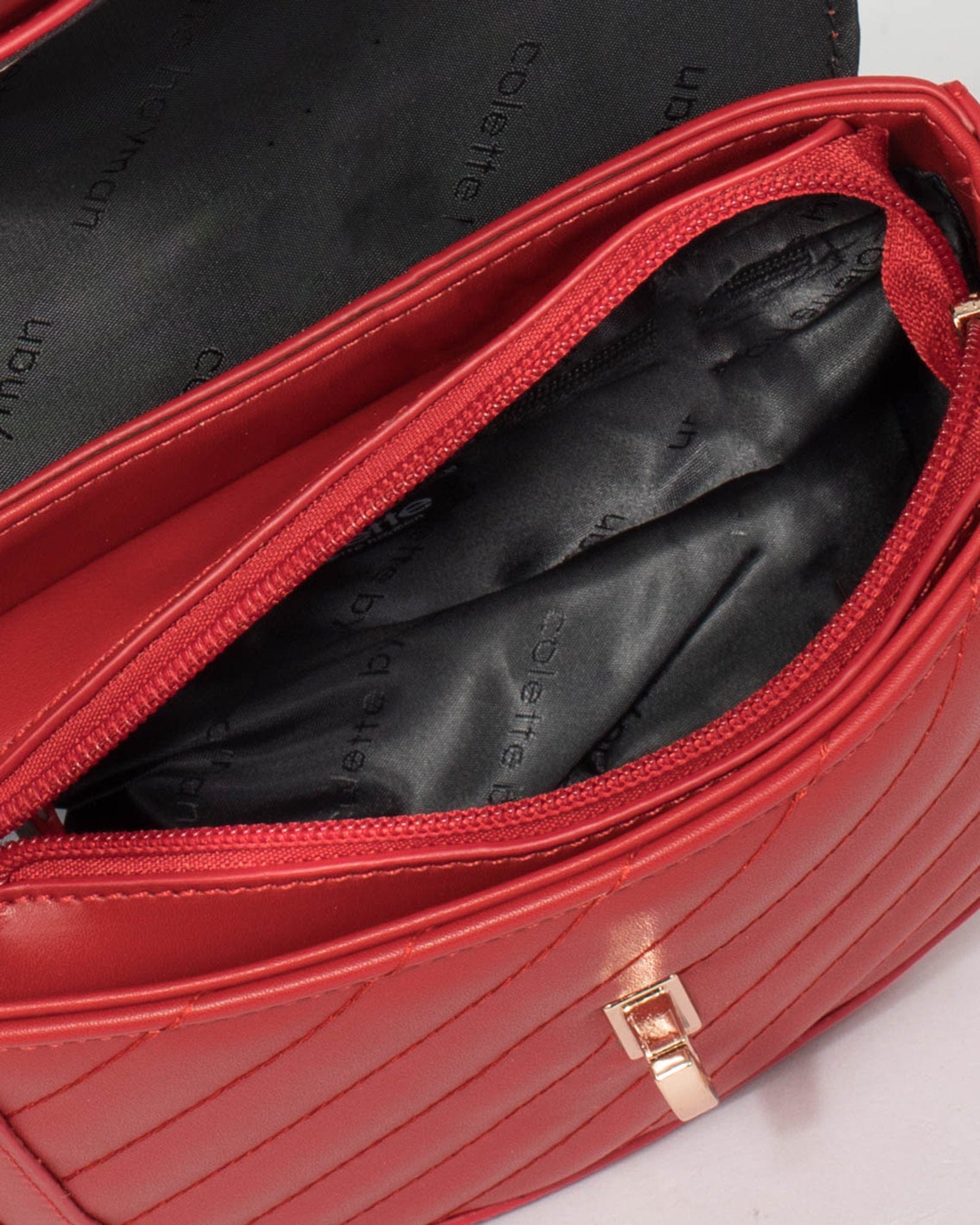 Red Lai Lock Crossbody Bag