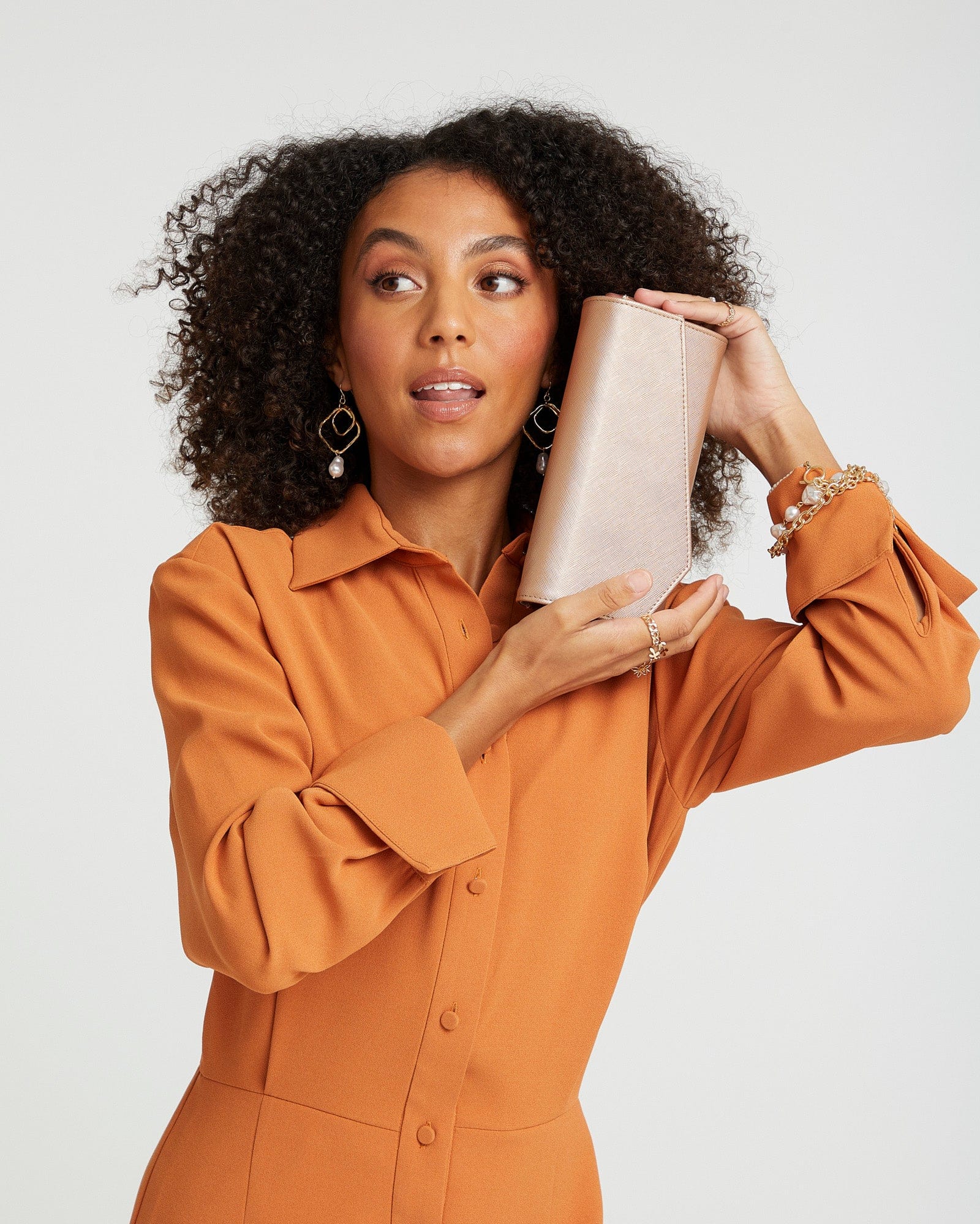 Rose Gold Jordan Clutch Bag Online | Colette Hayman