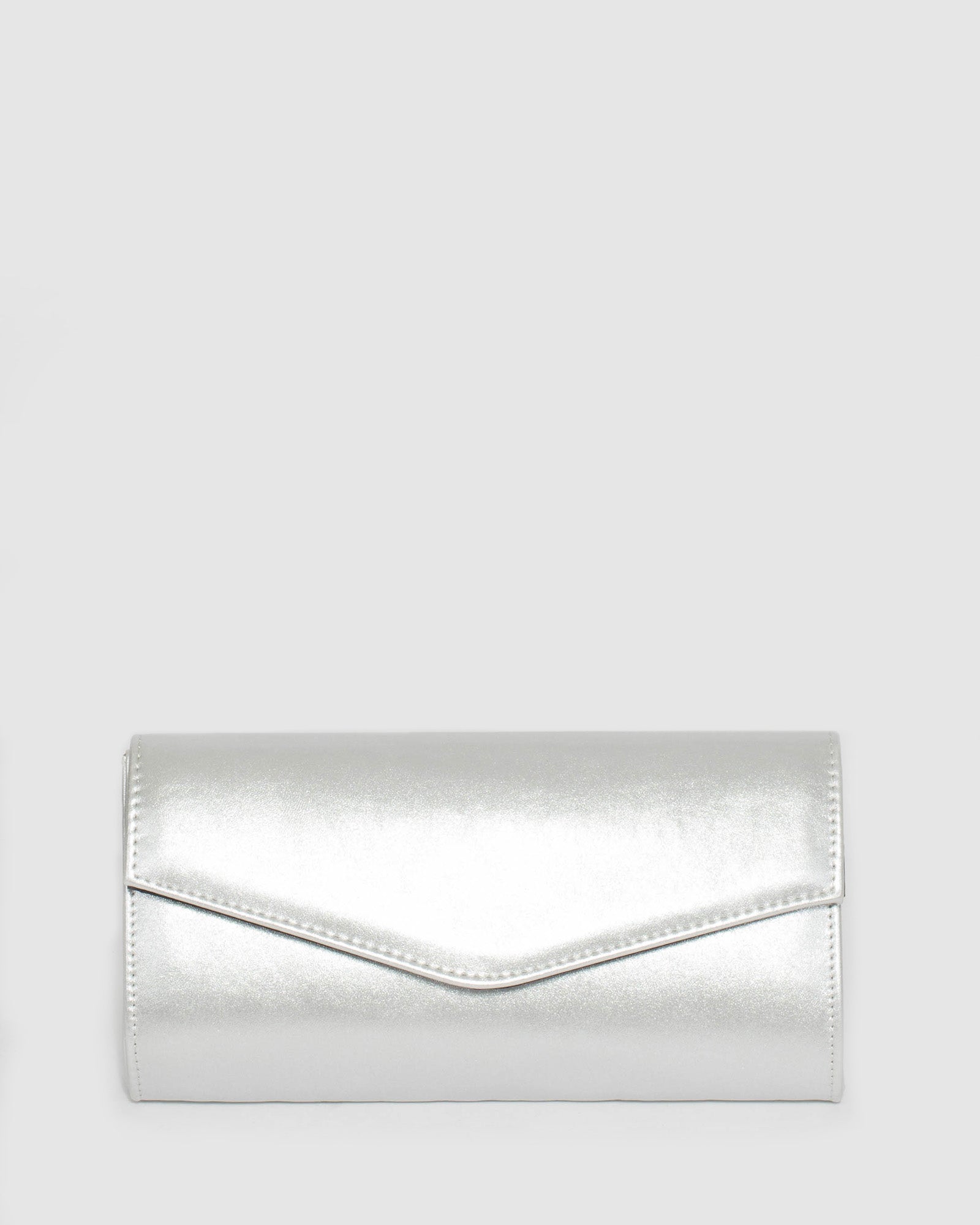 Silver Breena Envelope Clutch Bag