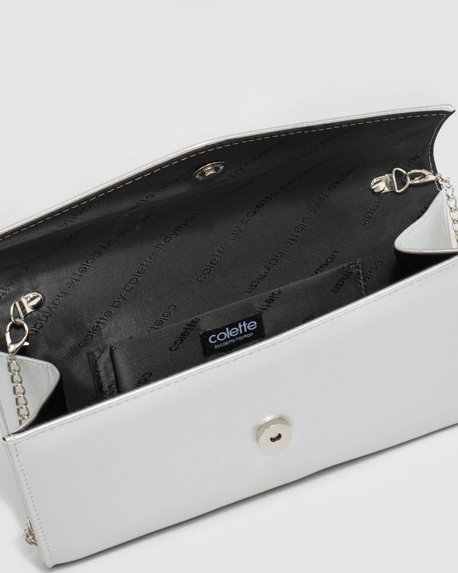 Silver Breena Envelope Clutch Bag