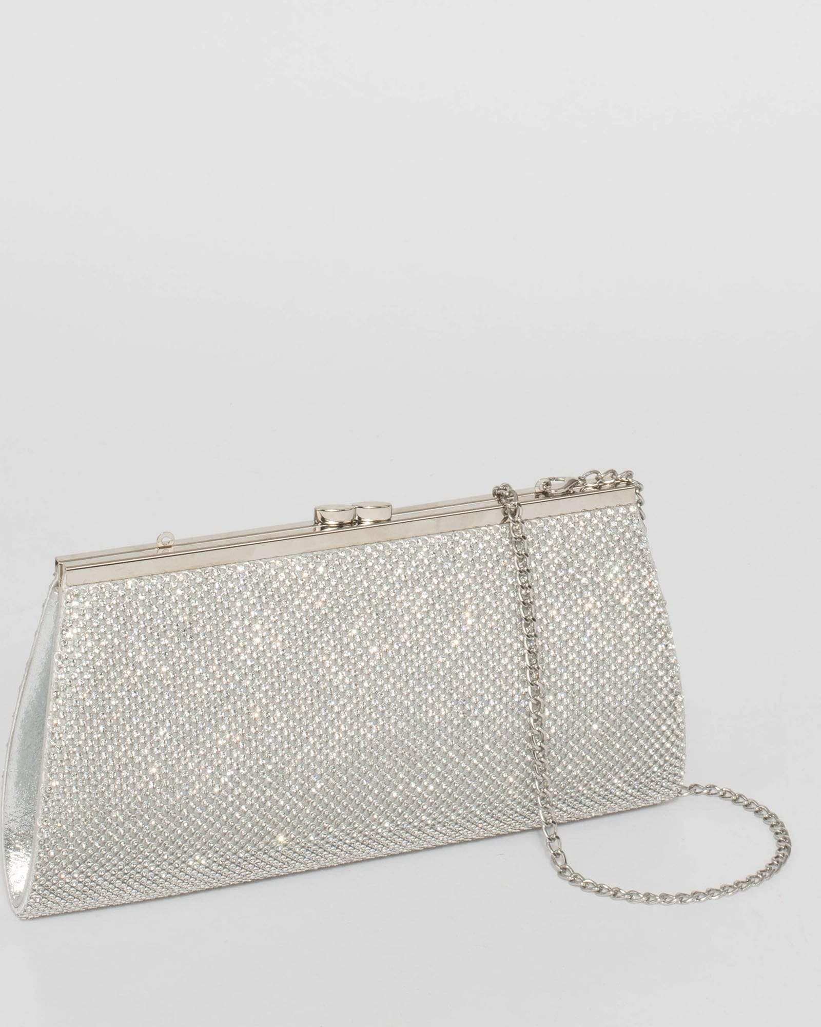 Silver Top Clutch Bag Online