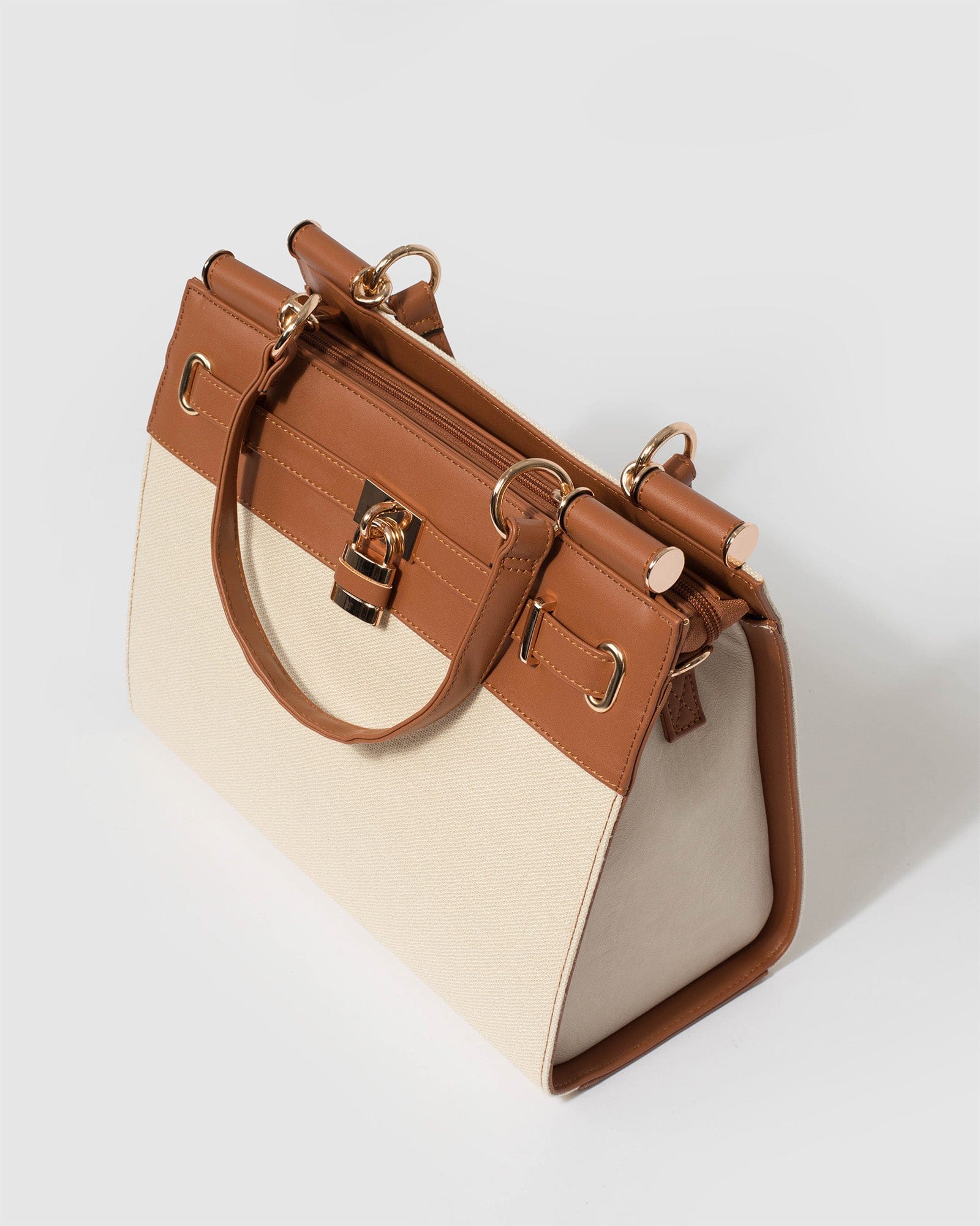 Stephanie Square Lock Tote Bag