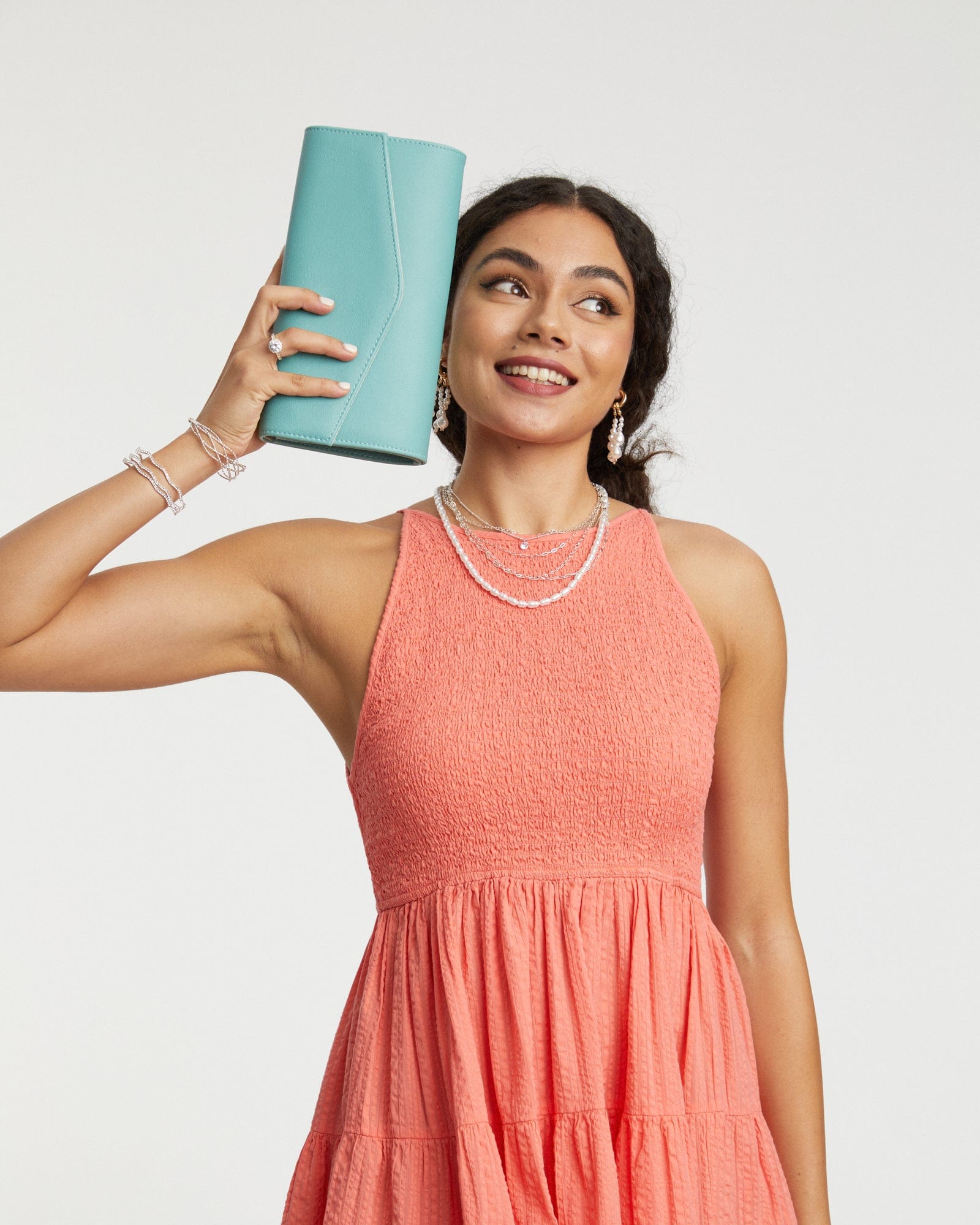 Teal Breena Envelope Clutch Bag Online | Colette Hayman