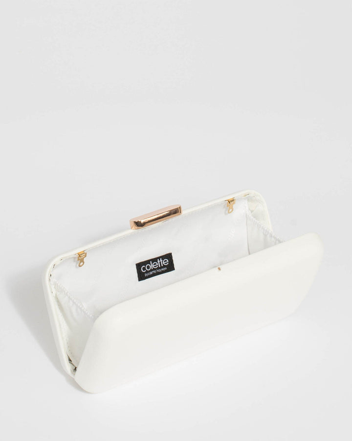 White Hardcase Clutch Bag