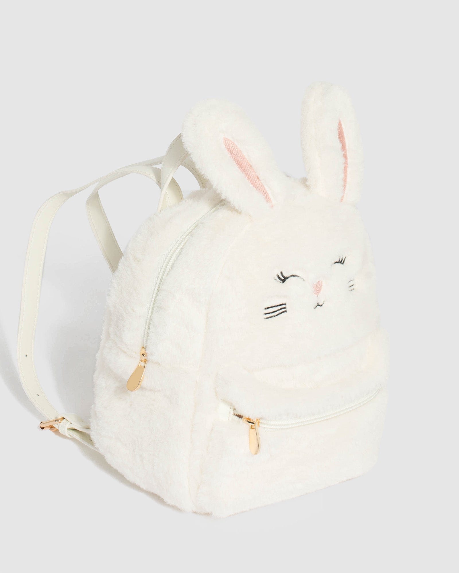 White Fluffy Bunny Backpack Online | Colette Hayman
