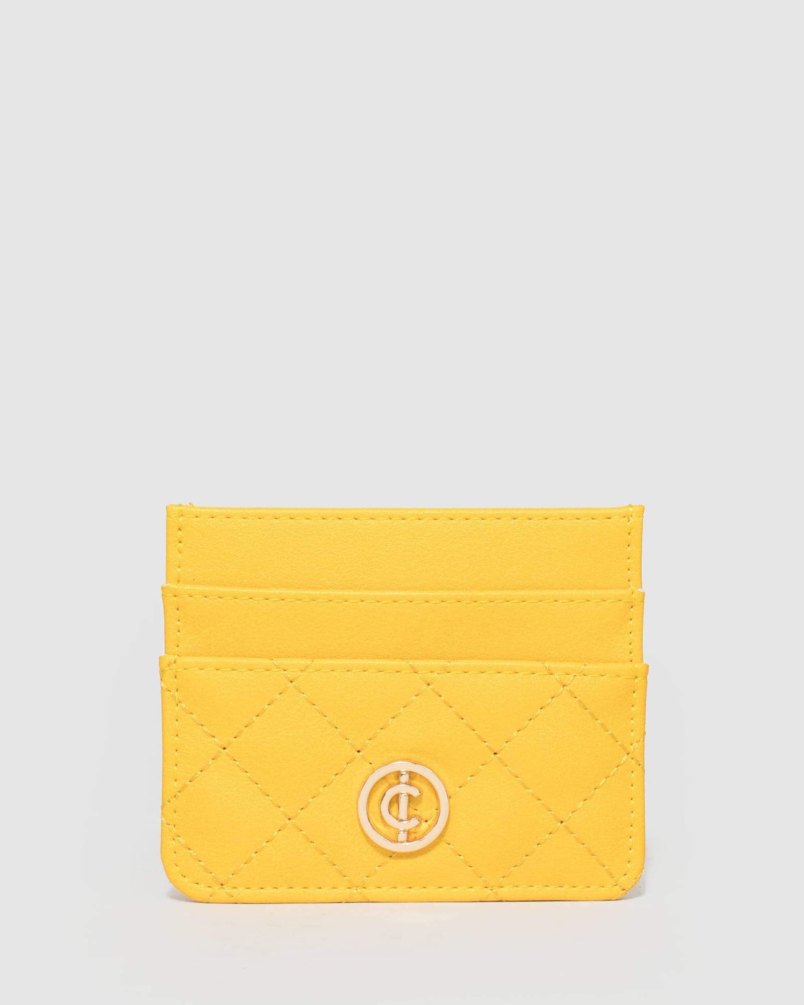 Yellow Chiara Quilted Disc Purse Online | Colette Hayman